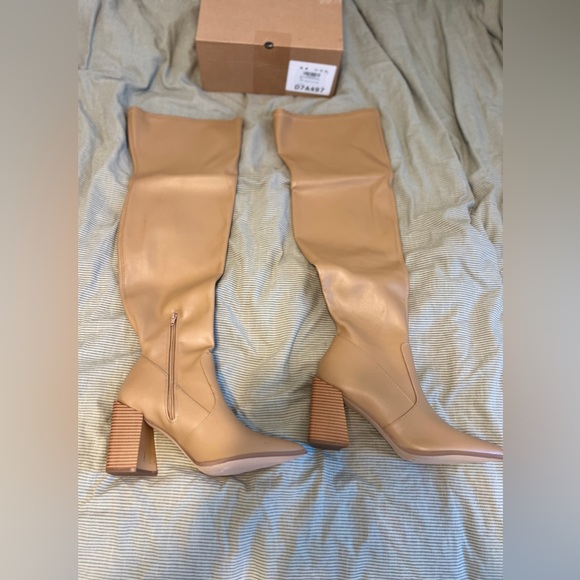 Shoes | Unbranded Womens Thigh High Chunky Heel Boot | Poshmark